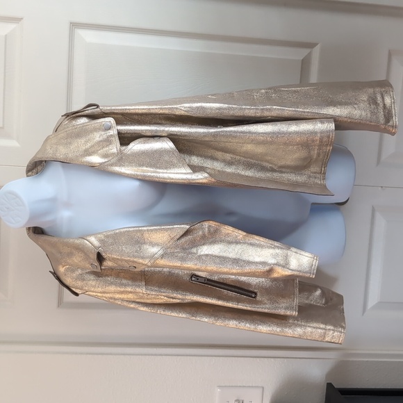 Cato | Jackets & Coats | Cato Shimmering Gold Leather Jacket | Poshmark